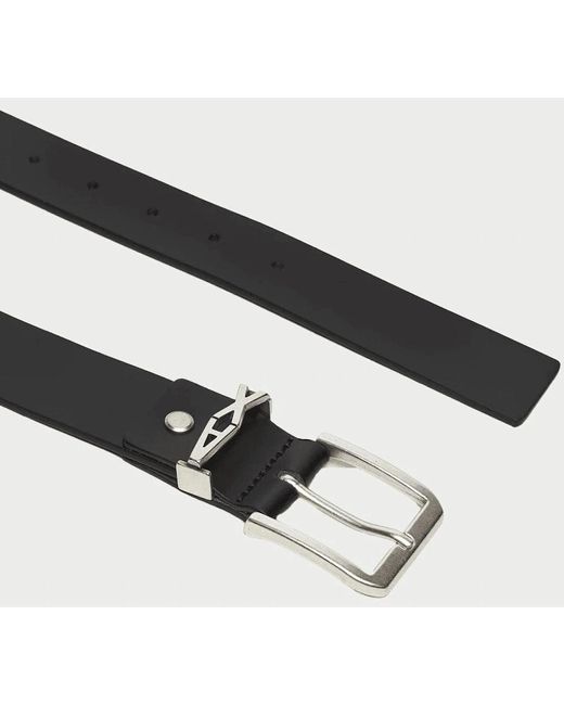 ARMANI EXCHANGE Ax Initial Logo Leather Belt in Black for Men | Lyst UK