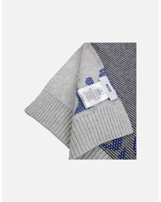 BOSS Logo Knitted Scarf in Grey for Men | Lyst UK