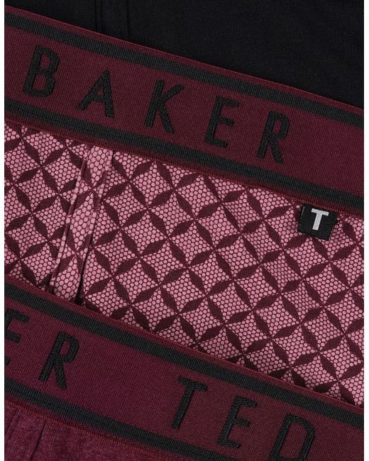 Ted Baker 3-Pack Cotton Boxer Briefs Boxer Briefs/Charix/Fig in Purple ...