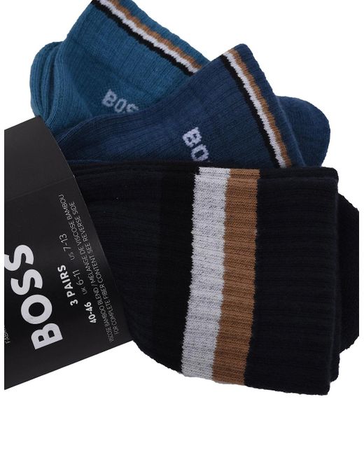 BOSS Boss Rib Iconic Socks in Black for Men | Lyst UK
