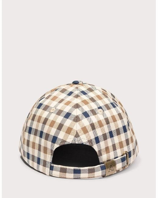 Aquascutum Iconic Check Baseball Cap in Metallic for Men | Lyst UK