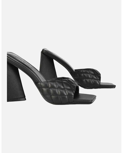 XY London Ladies Maylin Quilted Sculptured Heel High Heels in Black ...