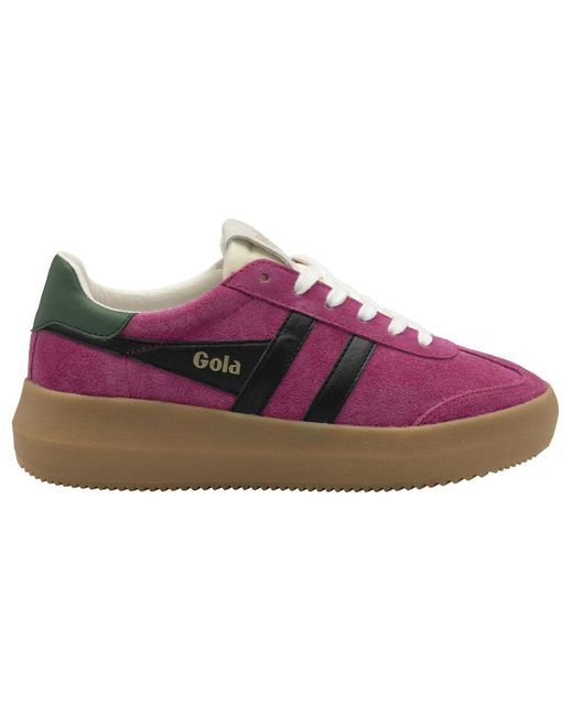 Gola Athena Suede Fuchsia//Evergreen Trainers in Pink | Lyst UK