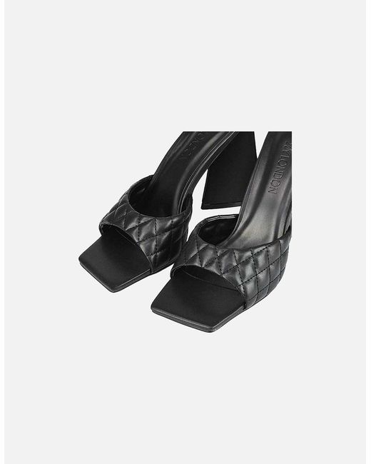 XY London Ladies Maylin Quilted Sculptured Heel High Heels in Black ...