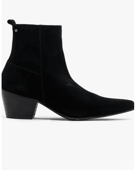 Club Cubano Lennon Suede Winklepicker Cuban Heel Boots in Black for Men ...