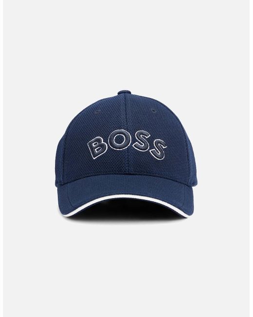 BOSS Embroidered Logo Cap in Blue for Men | Lyst UK