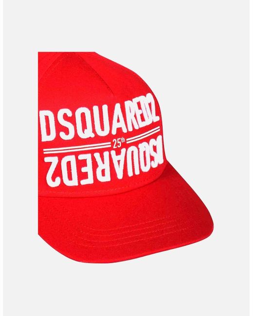 DSquared² 25Th Anniversary Reverse Logo Baseball Cap Hat in Red for Men ...