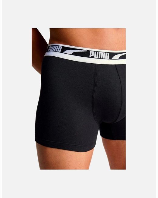 PUMA 2-Pack Everyday Multi Logo Boxer Briefs in Black for Men | Lyst UK