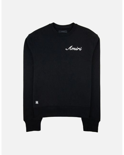 Amiri Script Logo Crew Neck Sweatshirt in Black for Men | Lyst UK