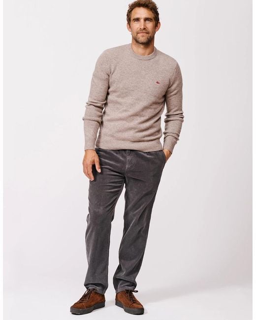 aubi Phillips Lambswool Crew Neck in Grey for Men | Lyst UK