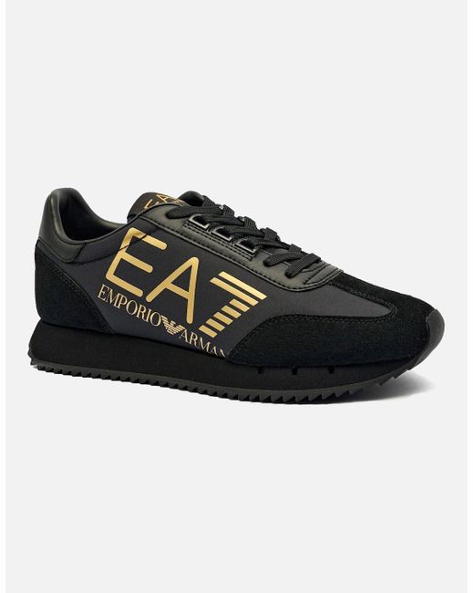 EA7 Emporio Armani Runner Trainers Triple in Black for Men | Lyst UK