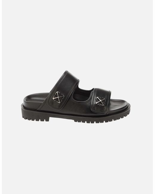 Off-White c/o Virgil Abloh Metal Arrow Sandals in Black for Men | Lyst UK