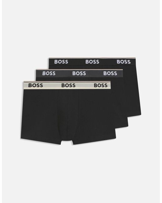 BOSS Boss 3-Pack Power Boxer Trunks, Multicolour in Black for Men | Lyst UK