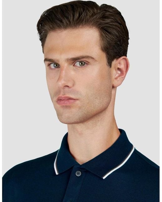 Paul & Shark Moon Badge Interlock Polo Shirt 050 in Blue for Men | Lyst UK