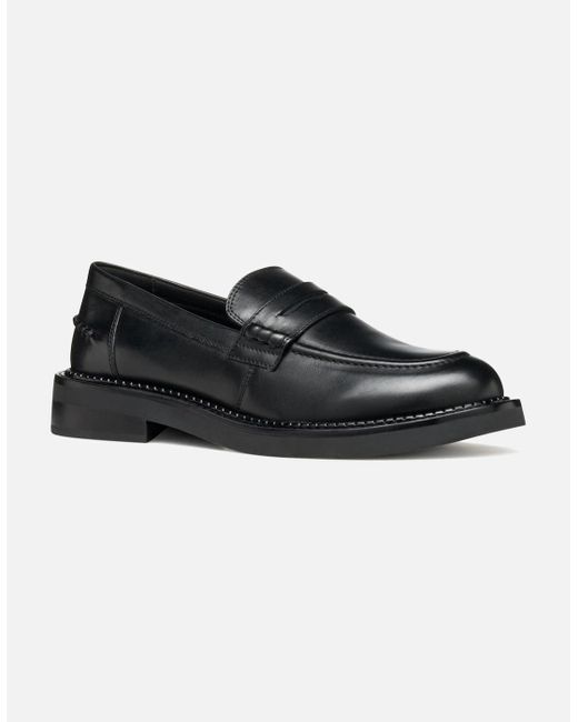 Geox Ladies D Serilda E Leather Loafers in Black | Lyst UK