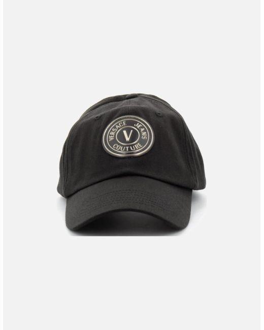 Versace V-Emblem Logo Plated/ Cap in Black for Men | Lyst UK