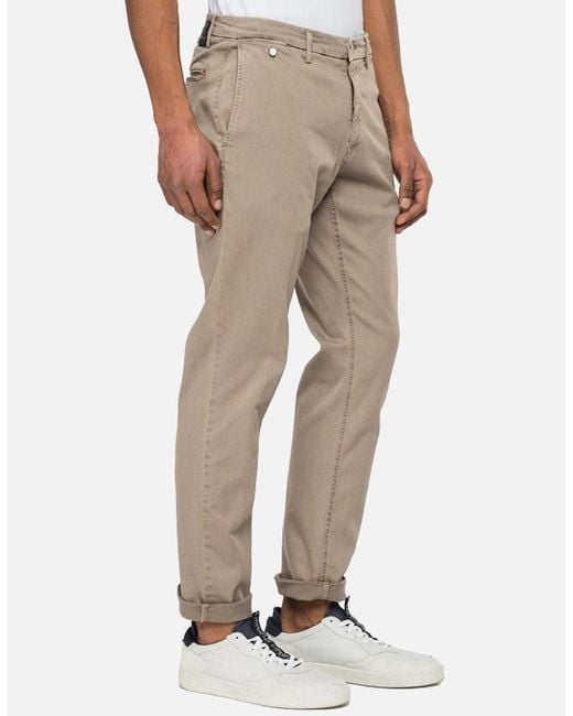 Replay Hyperflex Benni Colour Edition Chino Pants in Natural | Lyst UK