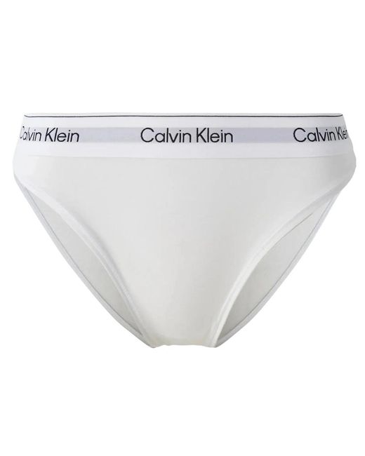 Calvin Klein Icon Cotton Modal High Leg Tanga Brief in White | Lyst UK