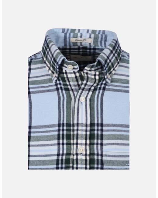 GANT Windblown Flannel Check Shirt Fresh in Blue for Men | Lyst UK