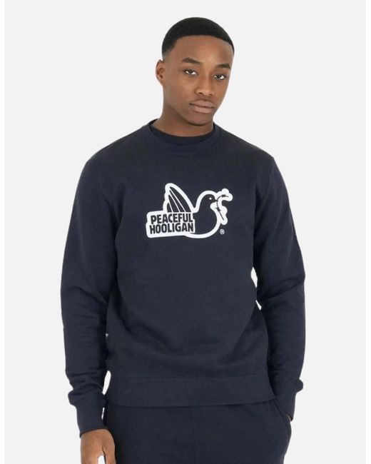 PEACEFUL HOOLIGAN Outline Sweatshirt in Blue for Men | Lyst UK
