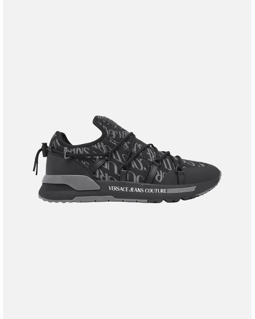 Versace Dynamic Low-Top Monogram Runner Sneakers in Black for Men | Lyst UK