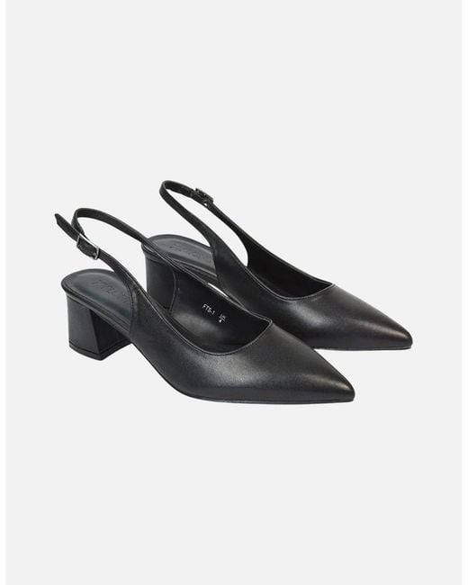 XY London Ladies Becky Sling Back Court Shoes in Black | Lyst UK