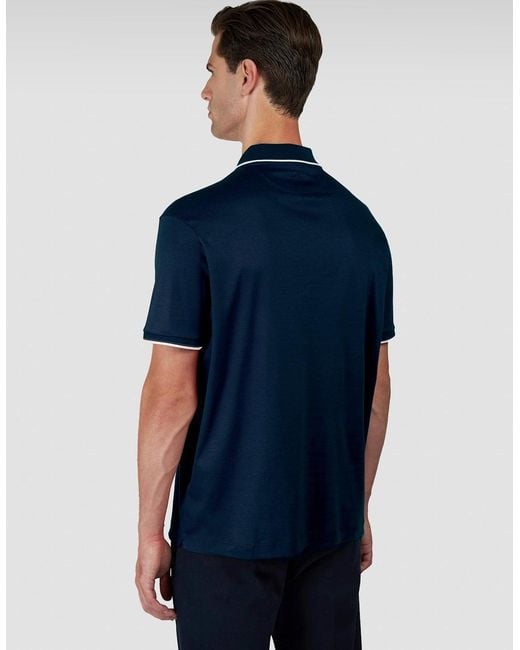 Paul & Shark Moon Badge Interlock Polo Shirt 050 in Blue for Men | Lyst UK