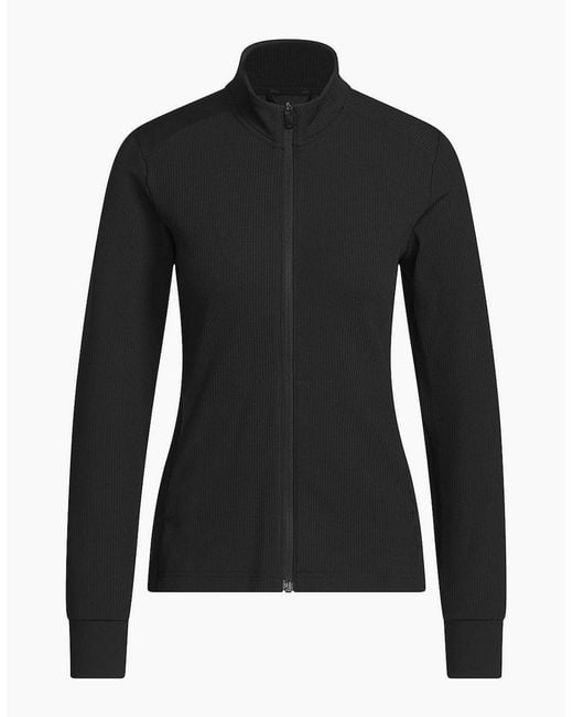 adidas Ladies Performance Textured Full Zip Jacket in Black | Lyst UK