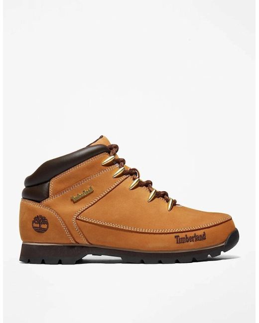 Timberland Euro Sprint Contrast Logo Hiking Shoe in Brown for Men | Lyst UK