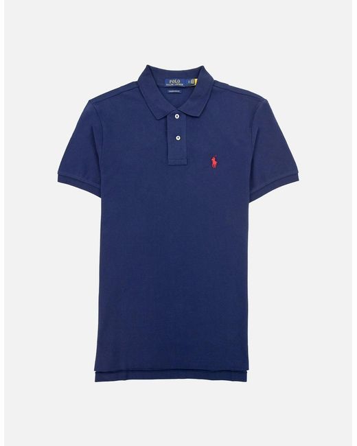 Polo Ralph Lauren Custom Slim Fit Polo in Blue for Men | Lyst UK