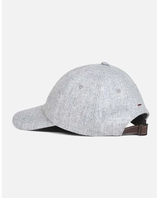 Brunello Cucinelli Cotton Branded Cap in White for Men | Lyst UK