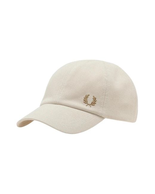 Fred Perry Laurel Wreath Oatmeal Cap in White for Men | Lyst UK