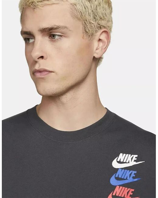 Nike Triple Swoosh T-Shirt in Blue for Men | Lyst UK