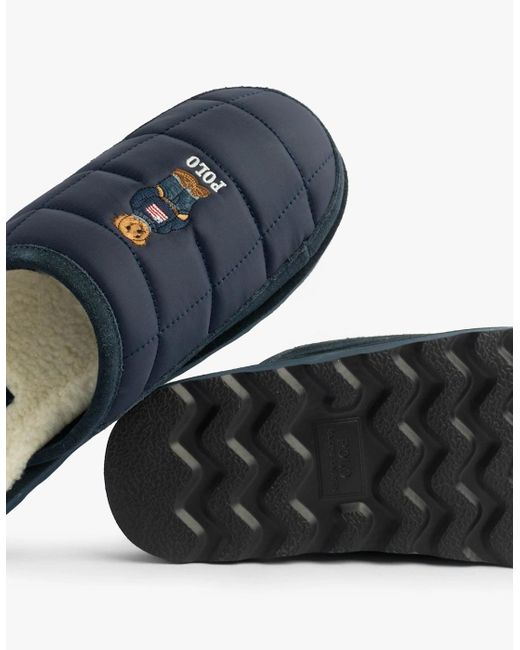 Polo Ralph Lauren Read Bear Mule Slippers in Blue for Men | Lyst UK
