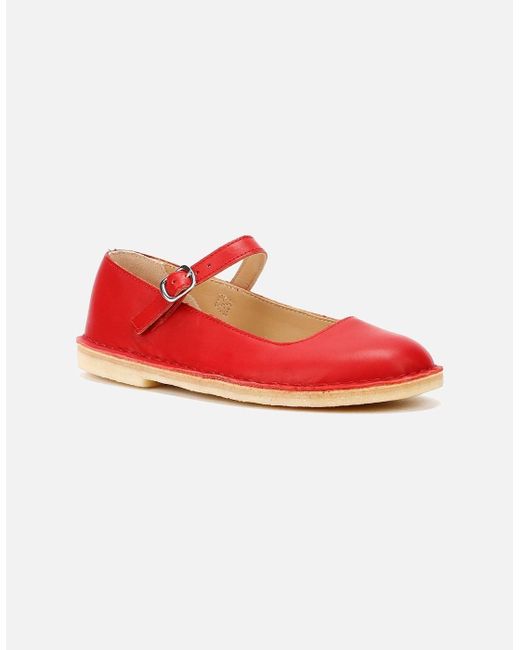 Clarks Originals Desert Jane Leather Shoes in Red | Lyst UK