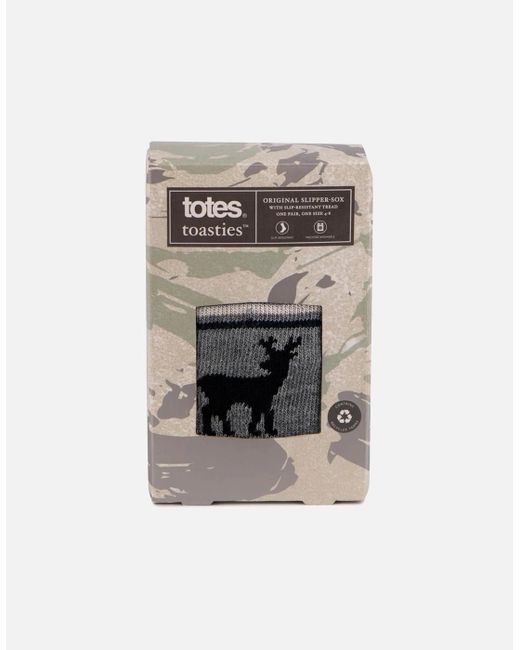 Totes Toasties Original Novelty Slipper Socks Socks Stag in Black for ...