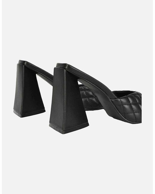 XY London Ladies Maylin Quilted Sculptured Heel High Heels in Black ...
