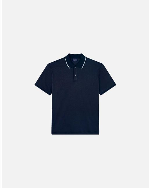Paul & Shark Moon Badge Interlock Polo Shirt 050 in Blue for Men | Lyst UK