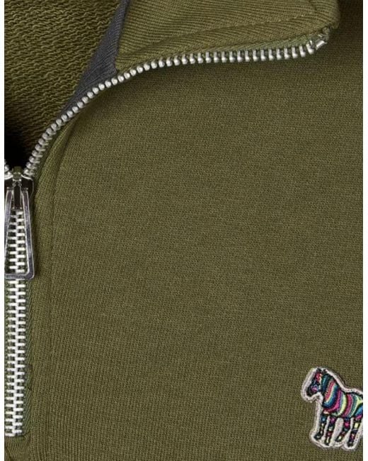 Paul Smith Reg Fit Half Zip Top Zebra Badge in Green for Men | Lyst UK
