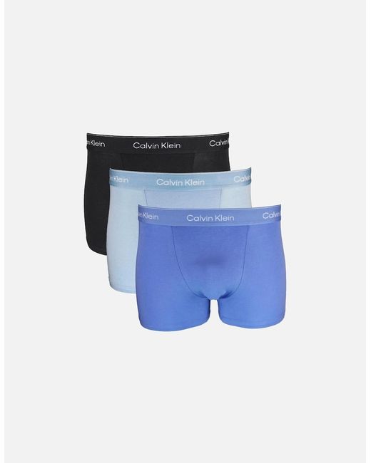 Calvin Klein 3-Pack Relaxed Fit Icon Cotton Stretch Boxer Trunks ...
