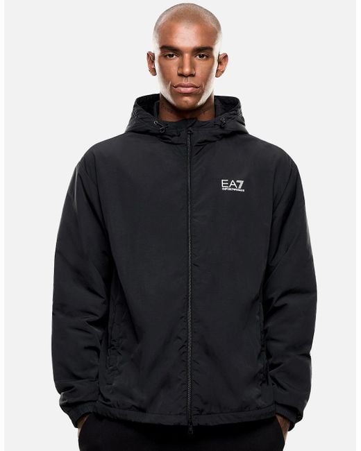 EA7 Emporio Armani Core Id Nylon Hooded Jacket in Blue for Men | Lyst UK