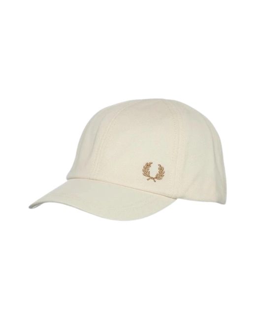Fred Perry Classic Logo Cream Cap in White for Men | Lyst UK