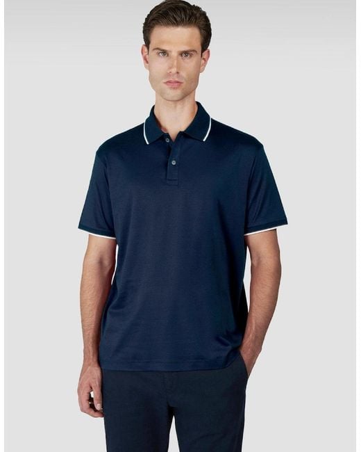 Paul & Shark Moon Badge Interlock Polo Shirt 050 in Blue for Men | Lyst UK