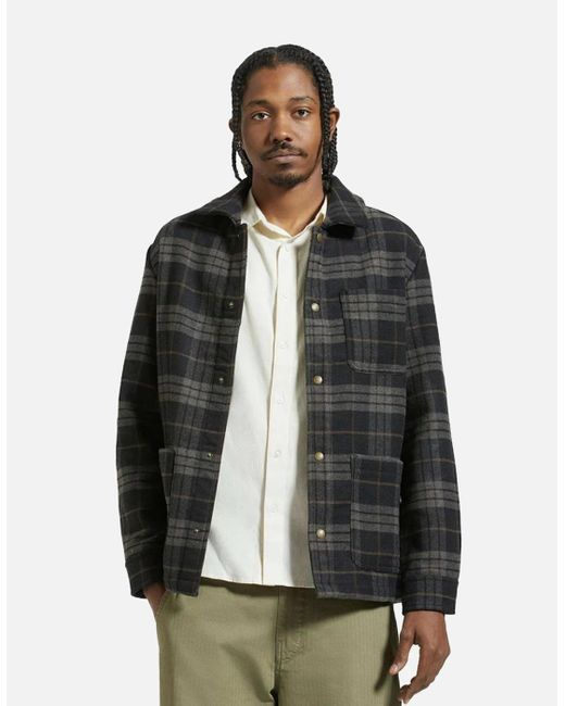 Brixton Charcoal Shop Chore Coat in Blue for Men | Lyst UK