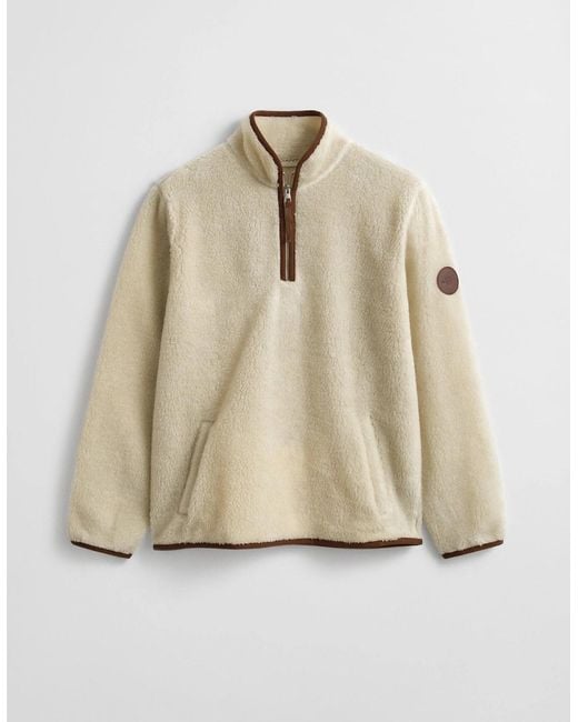 GANT Half Zip Fleece in Natural for Men | Lyst UK