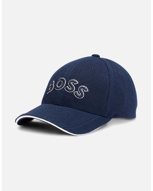 BOSS Embroidered Logo Cap in Blue for Men | Lyst UK