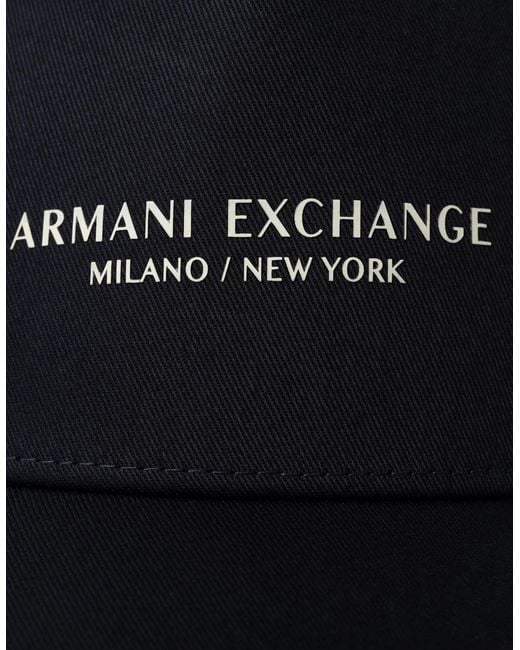ARMANI EXCHANGE Milano/New York Logo Baseball Cap in Blue for Men | Lyst UK