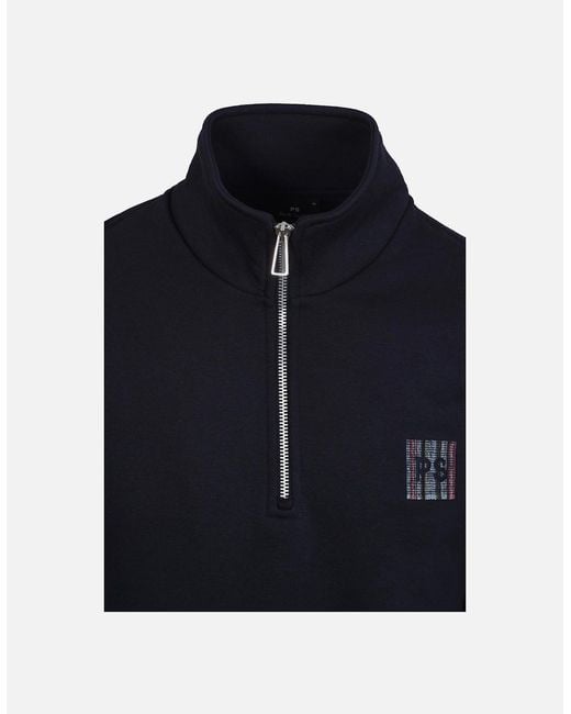 Paul Smith Ps Logo Half Zip Sweat in Blue for Men | Lyst UK