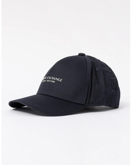 ARMANI EXCHANGE Milano/New York Logo Baseball Cap in Blue for Men | Lyst UK