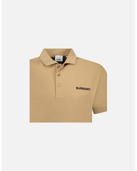 Burberry 'Hartford' Embroidery Logo Check Polo Camel in Natural for Men ...